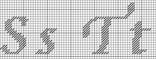 Calligraphic Needlepoint Alphabet Free Pattern